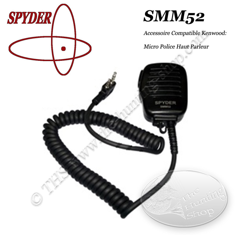 SPYDER SMM52K Micro déporté Haut Parleur pour radios KENWOOD et WOUXUN